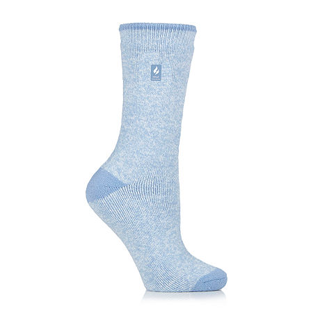 Heat Holders Womens Lite Viola Twist Crew Socks - Denim