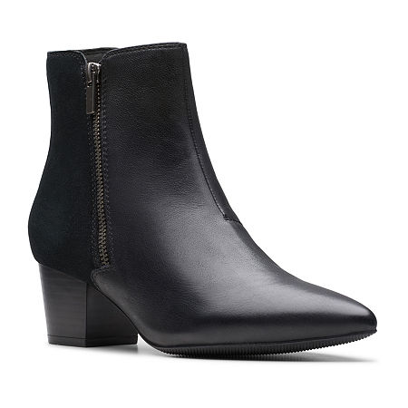 Clarks Womens Collection Ellanie Vibe Boots - Black Leather