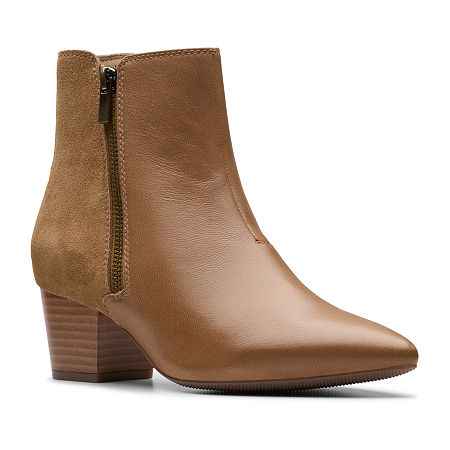 Clarks Womens Collection Ellanie Vibe Boots - Taupe Leather