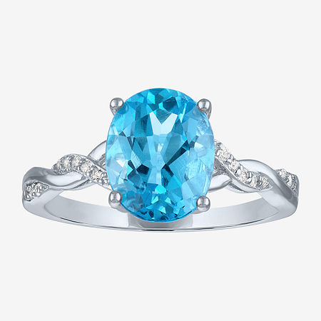 Click here for Womens Genuine Blue Topaz Sterling Silver Oval Sid... prices