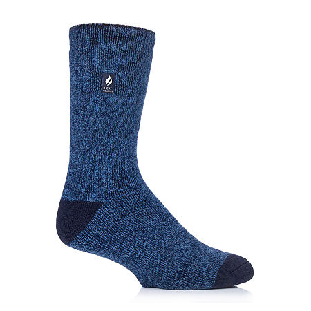 Heat Holders Mens Lite Fieldfare Twist Crew Sock - Navy