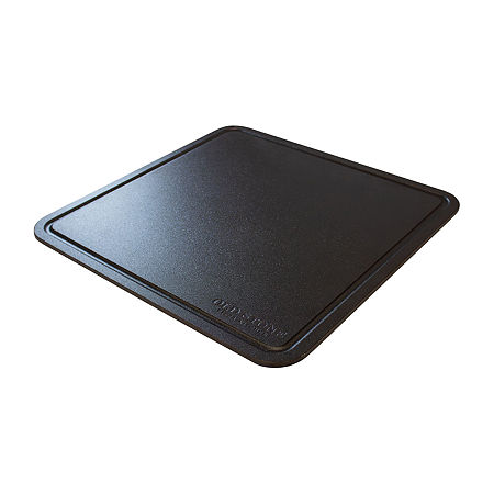 Old Stone 14 x 14 inch Pizza Steel with Moat. Ideal for residential ovens  pizza ovens  and grills. - Black