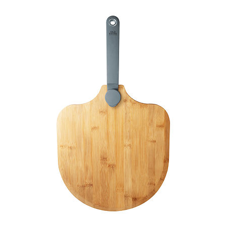 Old Stone 12 x 14 inch Real Pizza Peel with folding handle is moisture resistant and has an easy-glide real peel. - Natural