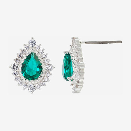 Click here for Sparkle Allure Green Crystal 14.4mm Pear Stud Earr... prices