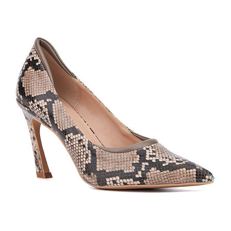 Click here for Womens Kailynn- Pointy Textured Pump Heels - Beige... prices