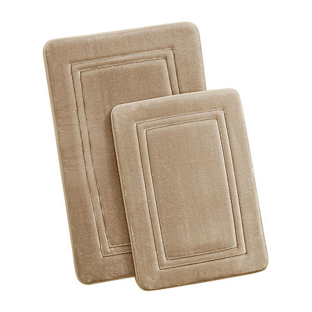 Truly Calm Antimicrobial Memory Foam 2-Pc. Bath Rug Set - Beige