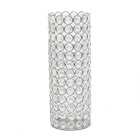 Elegant Designs Elipse Crystal Decorative Flower Vase  Candle Holder  Wedding Centerpiece - Chrome