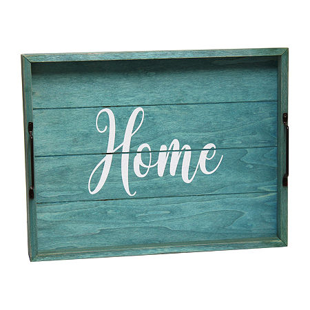 Elegant Designs Decorative Wood Serving Tray with Handles - Navy