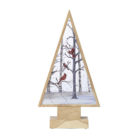 Click here for Roman 12 Led Tree With Cardinal Wood Base Lighted... prices