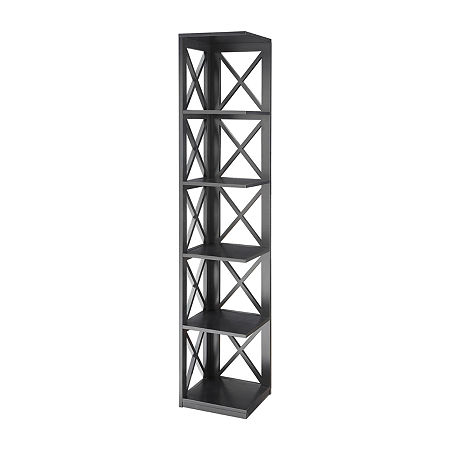 Oxford 5 Tier Corner Bookcase - Black