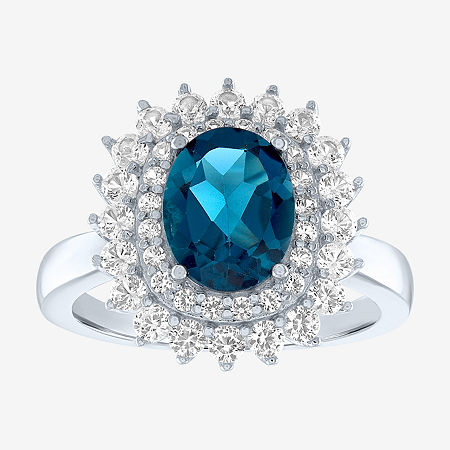 Click here for Womens Gemstone Sterling Silver Oval Halo Cocktail... prices