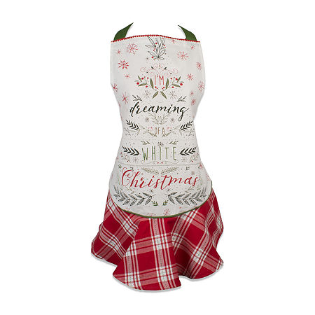 Click here for Design Imports Christmas Tree Ruffle Apron - Red prices