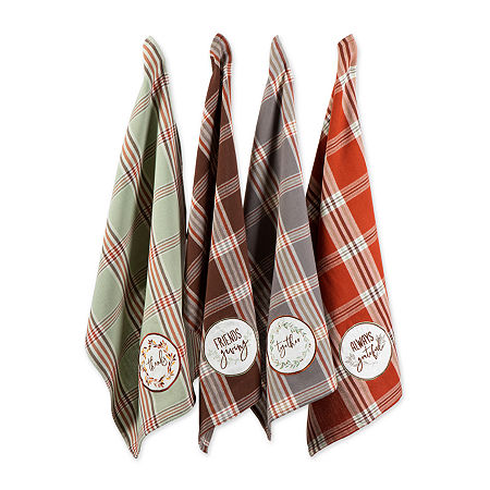 Design Imports Thanksgiving Cozy Picnic  Plaid Dishtowel  Set of 4 - Multicolor