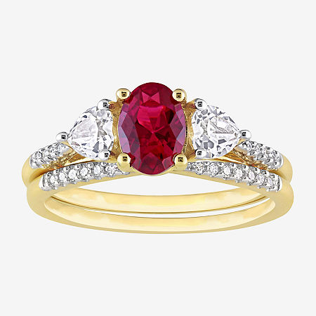 Click here for Womens 1/10 CT. T.W. Lab Created Red Ruby 10K Gold... prices