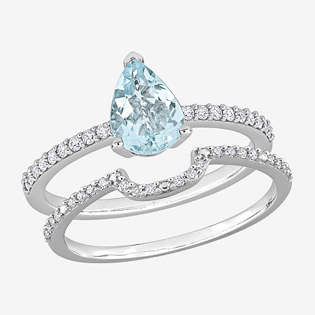Click here for Womens 1/4 CT. T.W. Genuine Blue Aquamarine 14K Wh... prices