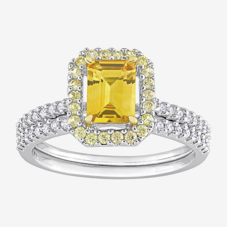 Click here for Womens 1/4 CT. T.W. Genuine Yellow Sapphire 14K Wh... prices