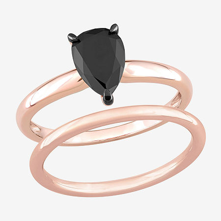 Click here for Womens 1 CT. Natural Black Diamond 14K Rose Gold P... prices