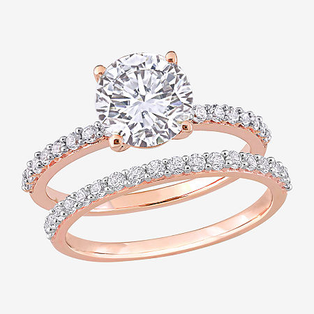 Click here for Womens Lab Created White Sapphire 10K Rose Gold Ro... prices