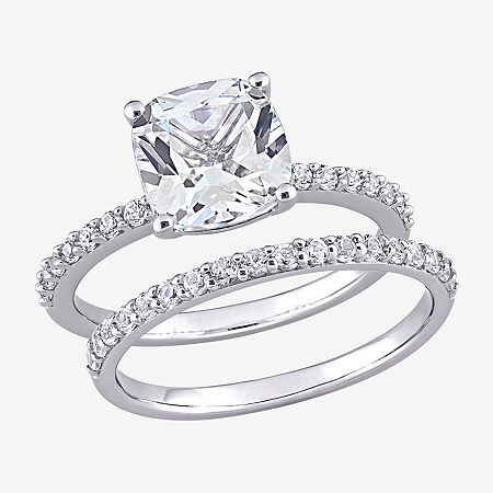 Click here for Womens Lab Created White Sapphire 10K White Gold C... prices