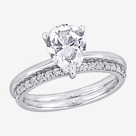 Click here for Womens Lab Created White Sapphire 10K White Gold P... prices