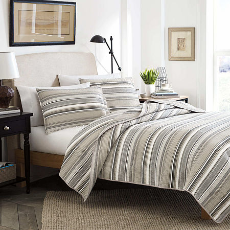 Stone Cottage Fresno Stripe Quilt Set - Neutral
