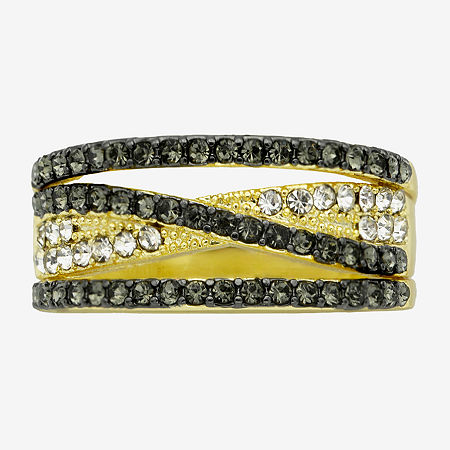 Click here for Sparkle Allure Womens 4MM Black Crystal 14K Gold O... prices