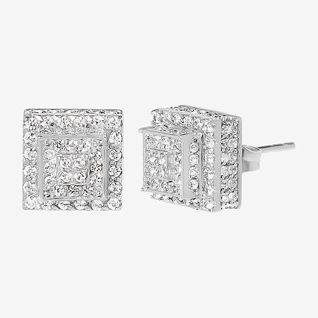 Click here for Cubic Zirconia Stainless Steel 7.6mm Square Stud E... prices