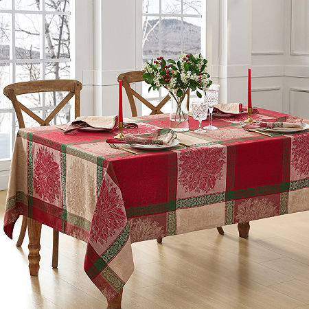 Click here for Elrene Prestige Poinsettia Jacquard Rectangle Tabl... prices