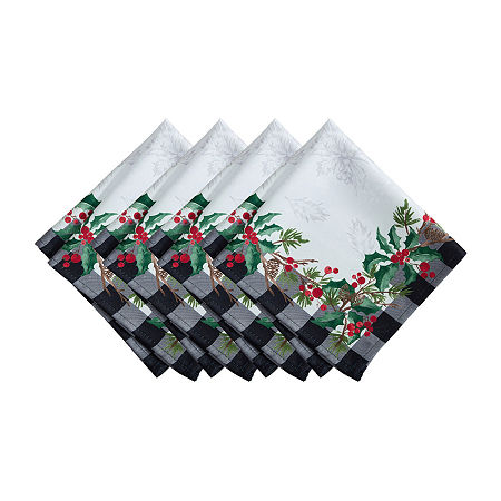 Click here for Elrene Holly Farmhouse Charm Holiday Fabric Napkin... prices