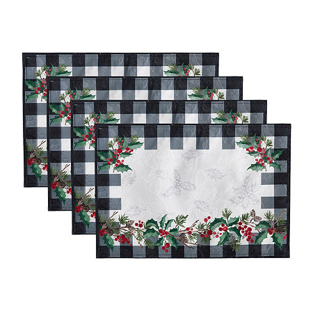 Click here for Elrene Holly Farmhouse Charm Holiday Fabric Placem... prices