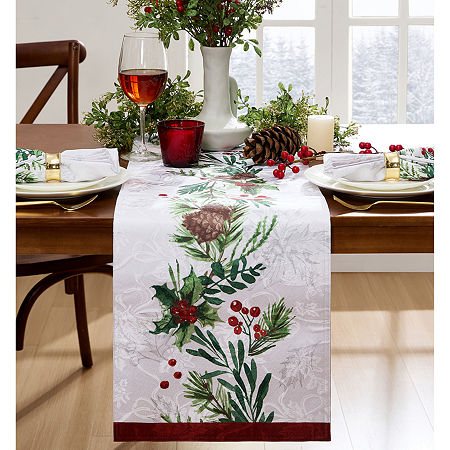Click here for Elrene Holly Berry Flourish Holiday Fabric Table R... prices