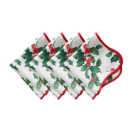Click here for Elrene Classic Holly Scallop Border Napkins 17x 17... prices