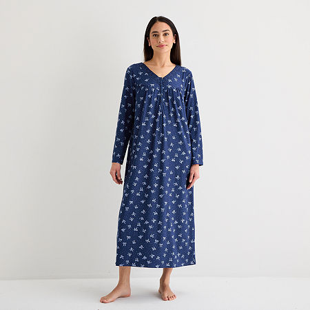 Click here for Adonna Womens V Neck Long Sleeve Nightgown  Petite... prices