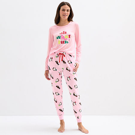 Click here for Sleep Chic Womens Crew Neck Long Sleeve 2-pc. Paja... prices