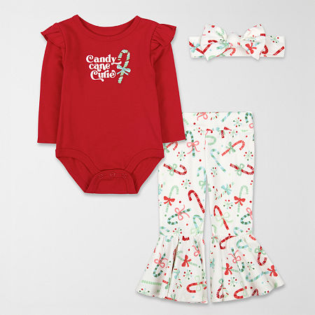 Click here for Baby Essentials Candy Cane Cutie Baby Girls 3-pc.... prices