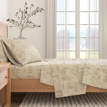 Click here for Linery Wild Lodge Flannel Sheet Set  One Size  Bei... prices