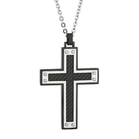Click here for Mens Stainless Steel & Black IP w/Carbon Fiber Inl... prices
