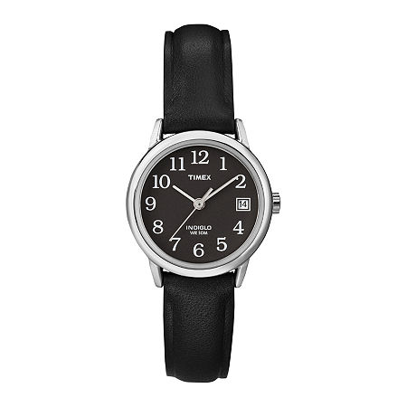 Click here for Timex Easy Reader Womens Black Leather Strap Watch... prices