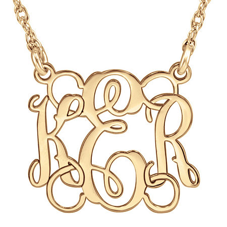 Click here for Personalized 15mm Script Monogram Necklace  One Si... prices