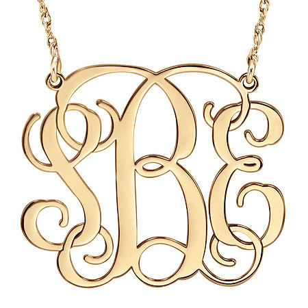 Click here for Personalized 30mm Vine Monogram Necklace  One Size... prices