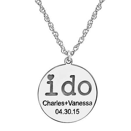 Click here for Personalized I Do Couples Pendant Necklace  One Si... prices