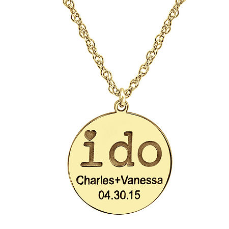 Click here for Personalized I Do Couples Pendant Necklace  One Si... prices