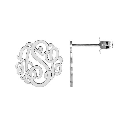 Click here for Personalized 10mm Script Monogram Earrings  One Si... prices