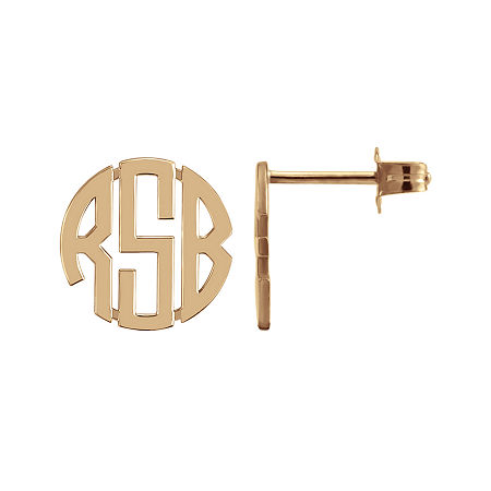 Click here for Personalized 10mm Block Monogram Earrings  One Siz... prices