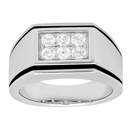 Click here for Mens Cubic Zirconia-Accent Ring Sterling Silver  9... prices