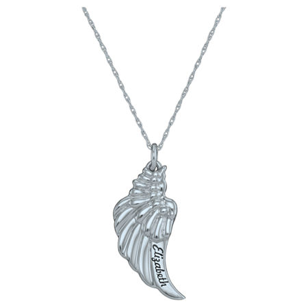 Click here for Personalized Angel Wing Pendant Necklace  One Size... prices