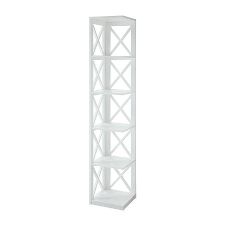 Click here for Oxford 5 Tier Corner Bookcase - White prices