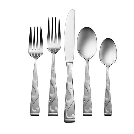 Tuscany Everyday Flatware Set  20 Piece - Metallic and Stainless