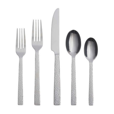 Oneida Chefs Table Hammered 45-pc. Flatware Set, Color: Silver - JCPenney