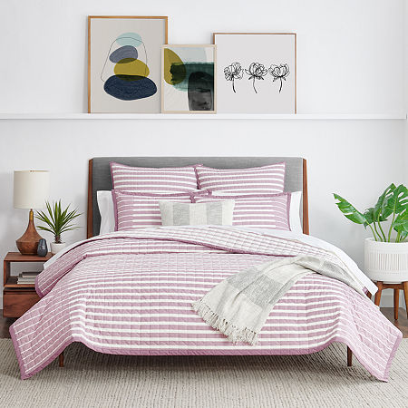 Click here for Fieldcrest Panel Stripe Quilt  One Size  Purple prices